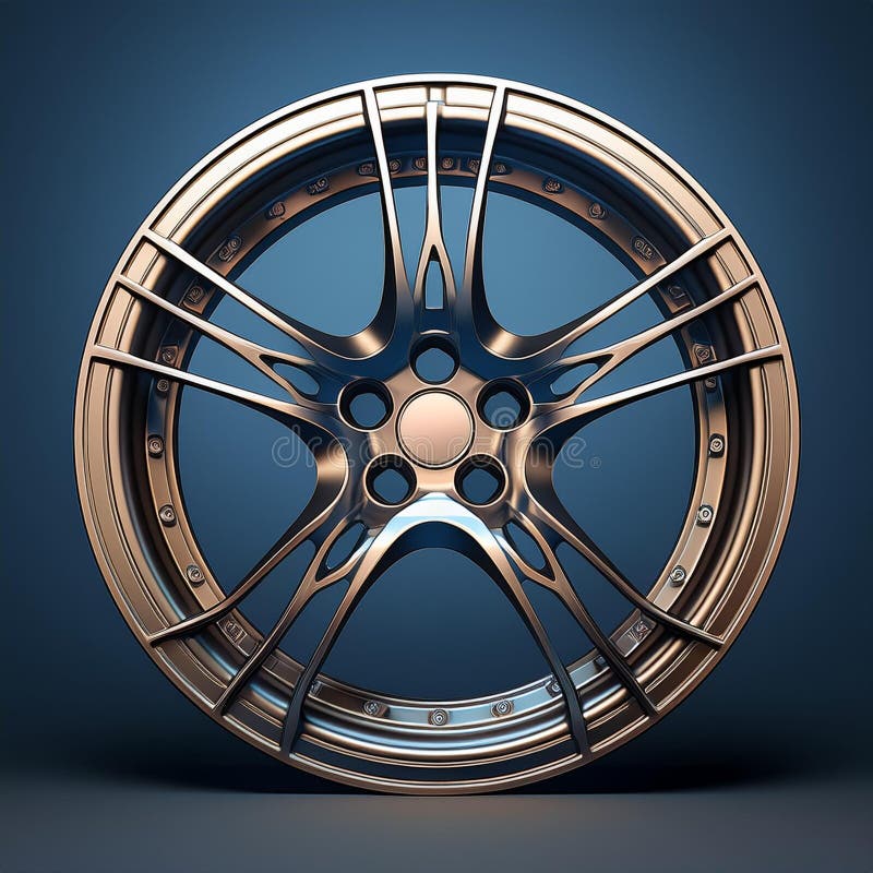 Cast Wheels on Blue Background Stock Illustration - Illustration of ...