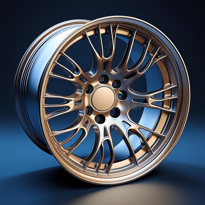 Cast Wheels on Blue Background Stock Illustration - Illustration of ...