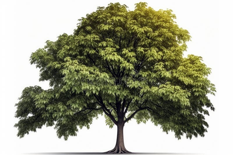 Castanea Tree on a White Background. Generative AI Stock Illustration ...
