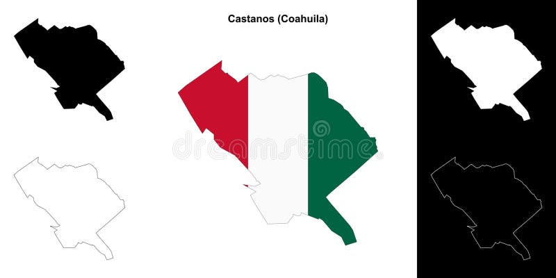 Castanos outline map stock vector. Illustration of shape - 375809612