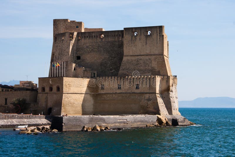 Castle on the Sea in Naples Stock Image - Image of fortress, napoli ...