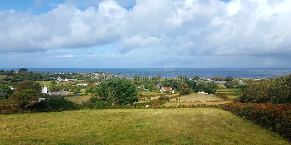 Castel Fields, Guernsey Channel Islands Stock Photo - Image of hill ...