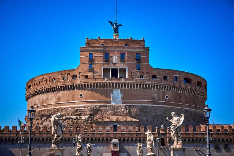 Castel Sant`Angelo Rome Italy Stock Photo - Image of roma, wall: 163245688