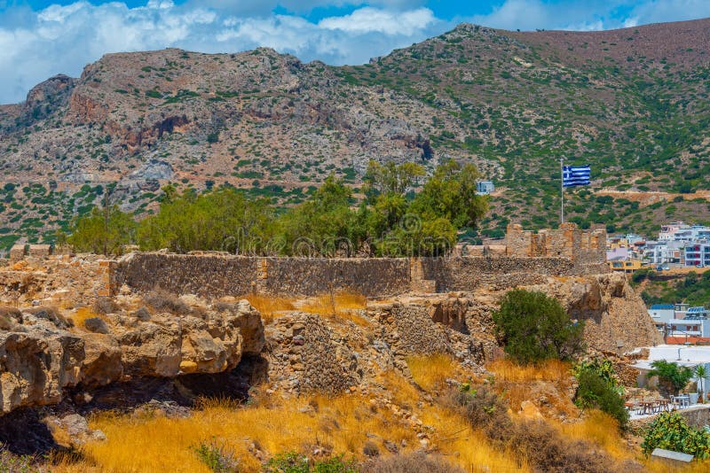 Castel Selino at Greek Town Palaiochora Stock Photo - Image of heritage ...