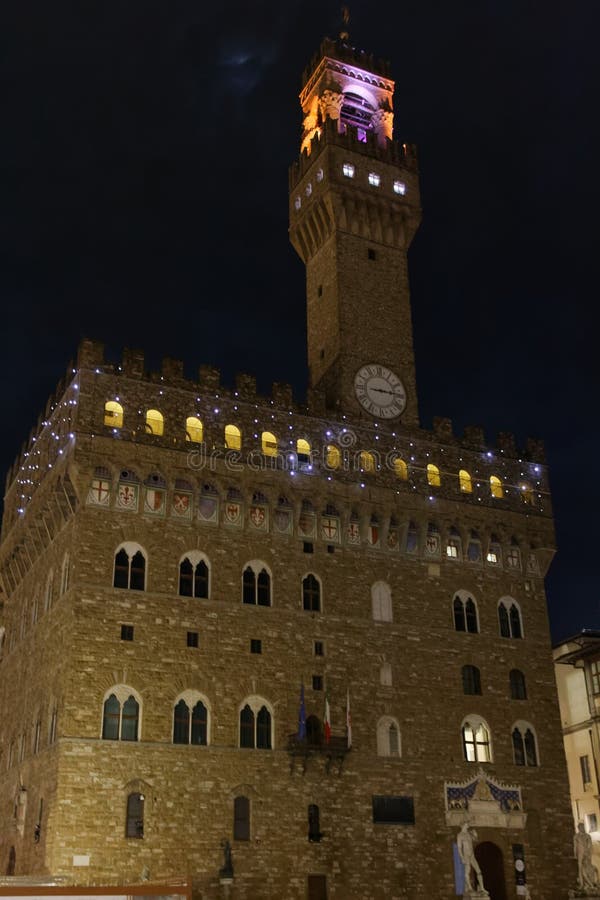 Castel Vecchio in Florence Firenze at Night Italy Stock Photo - Image ...