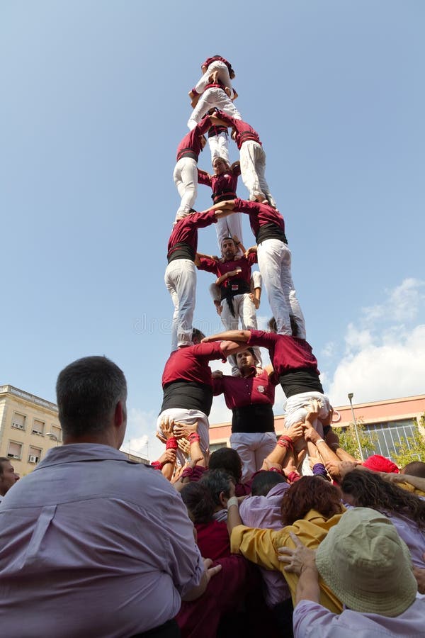 Castellers editorial stock photo. Image of recreation - 26566648
