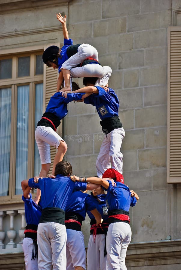 Castellers Barcelona editorial stock image. Image of heritage - 17008884
