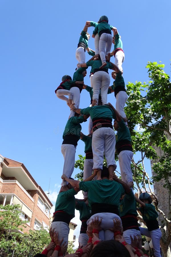 Castellers, Human Tower from Catalonia, Spain Editorial Image - Image ...