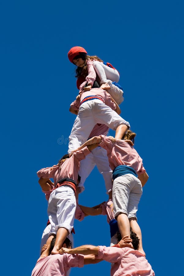 517 Catalan Human Pyramid Stock Photos - Free & Royalty-Free Stock ...
