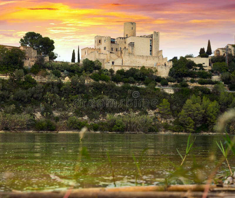 View of Castellet I La Gornal with Castle Stock Image - Image of ...