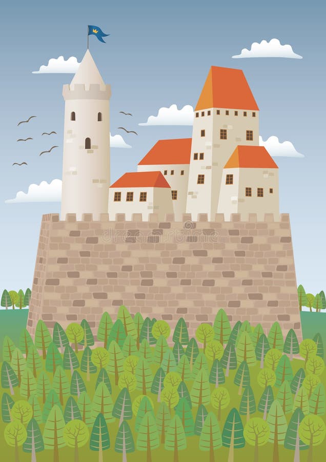 Castello illustrazione vettoriale. Illustrazione di foresta - 25220950