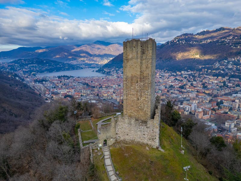 Castello Baradello Overlooking Italian Town Como Editorial Stock Image ...