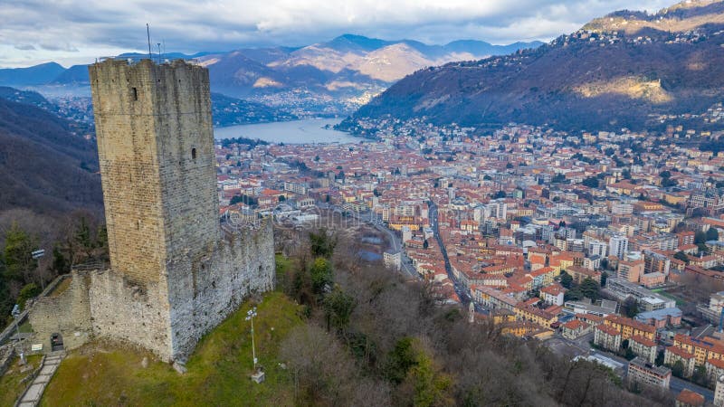 Castello Baradello Overlooking Italian Town Como Editorial Stock Photo ...