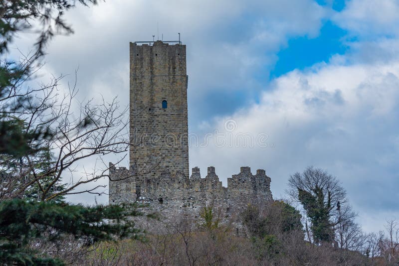 Castello Baradello Overlooking Italian Town Como Stock Image - Image of ...