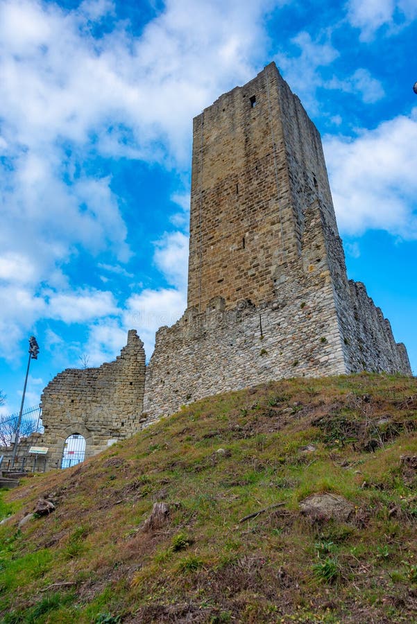 Castello Baradello Overlooking Italian Town Como Stock Image - Image of ...