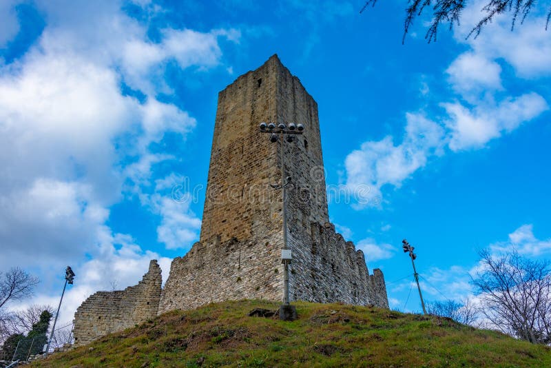 Castello Baradello Overlooking Italian Town Como Stock Image - Image of ...