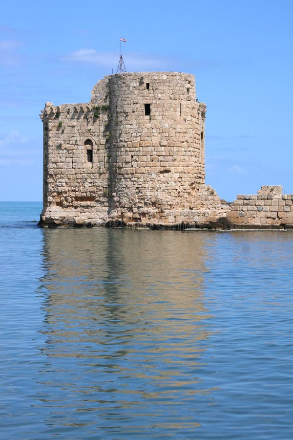 Sidone Crusader Sea Castle (Libano) Immagine Stock - Immagine di ...