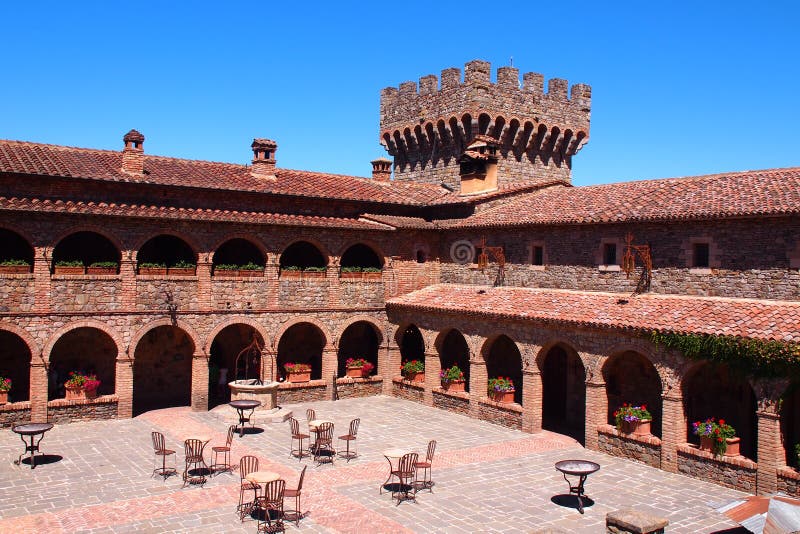 Castello Di Amorosa Winery in Napa Valley Stock Photo - Image of barrel ...