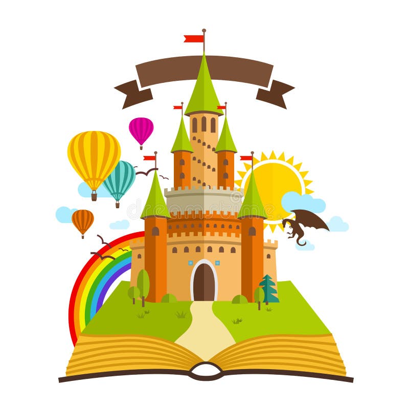 Castello Di Fiaba Sull'immagine Di Vettore Di Coloritura Del Libro ...