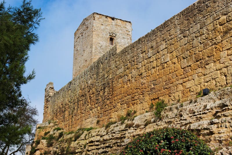 Castello Di Lombardia Medieval Castle in Enna, Sic Stock Image - Image ...