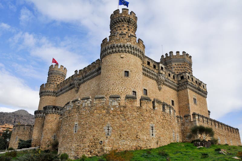 Castello Di Manzanares El Real, Madrid, Spagna Fotografia Stock ...