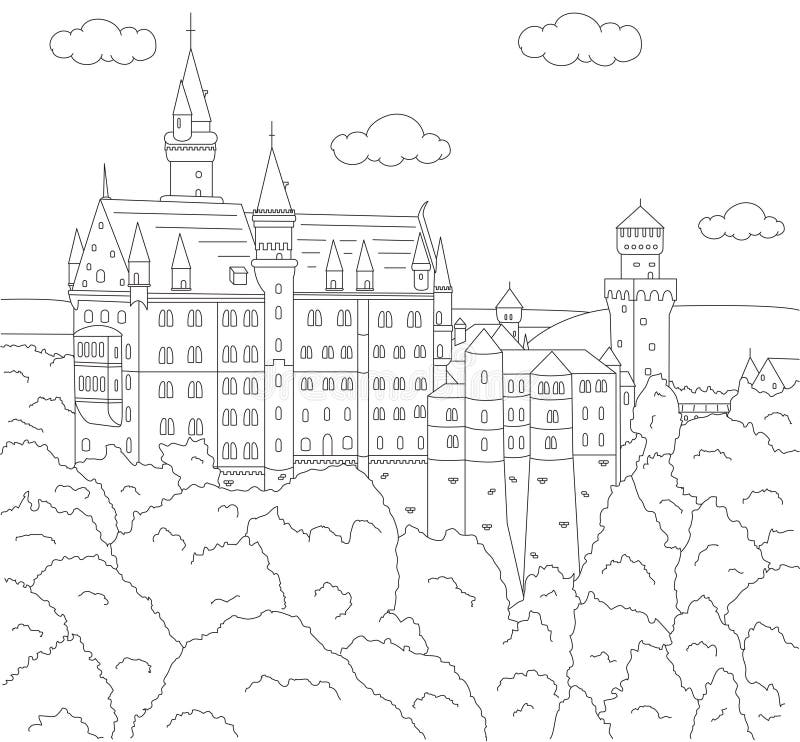 Il Castello Di Neuschwanstein Pagina Da Colorare Castello Di