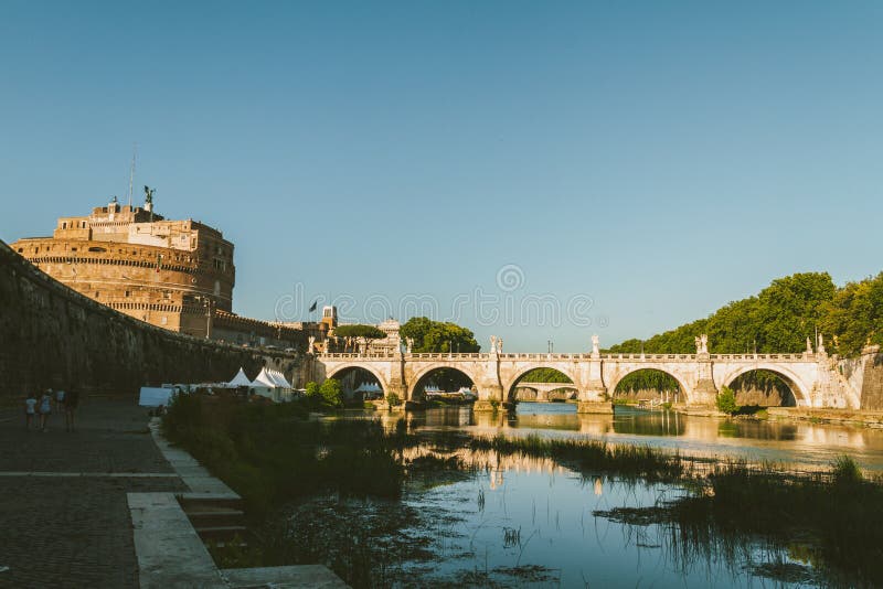 Castello Di Sant`Angelo` Bridge Editorial Stock Image - Image of ...