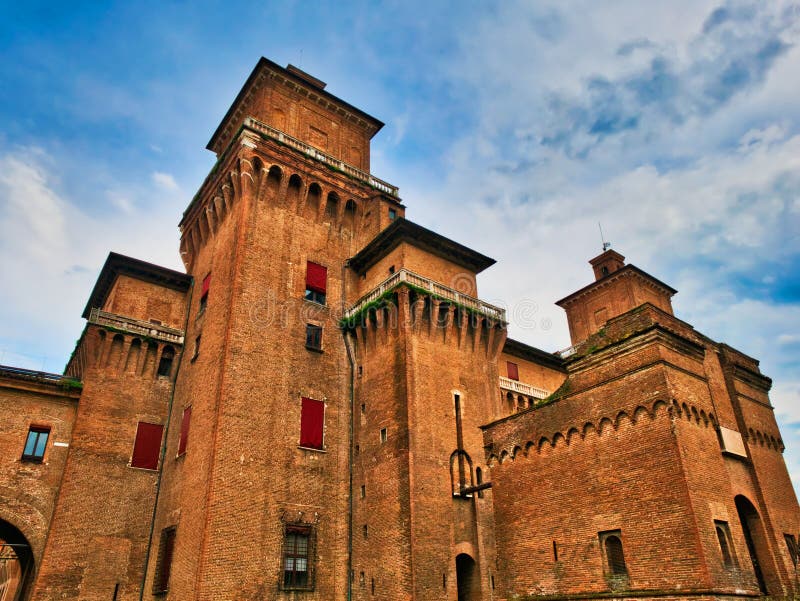 Castello Medievale Ferrara Itay Di Estense Immagine Stock - Immagine di ...
