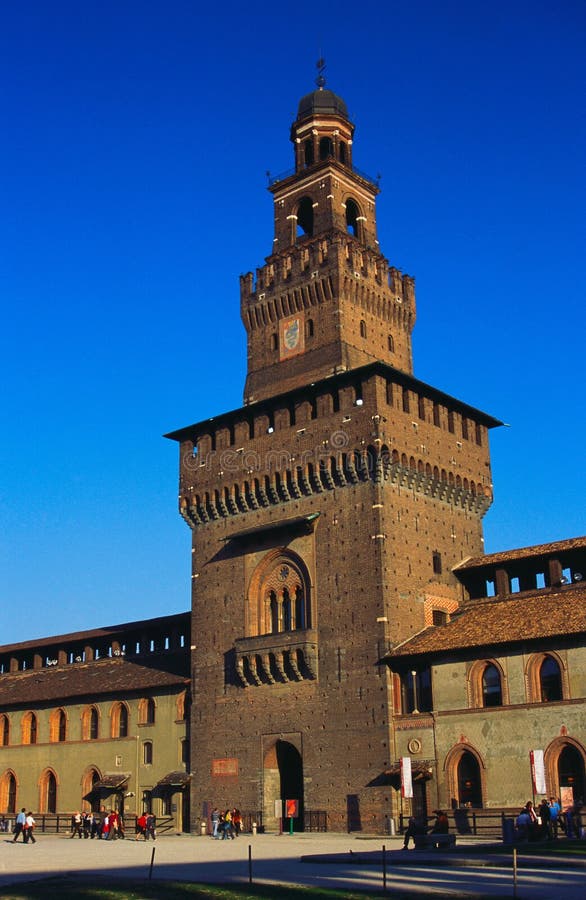 Italian Sforza Castle Medieval Fortification Milan Italy Stock Image ...