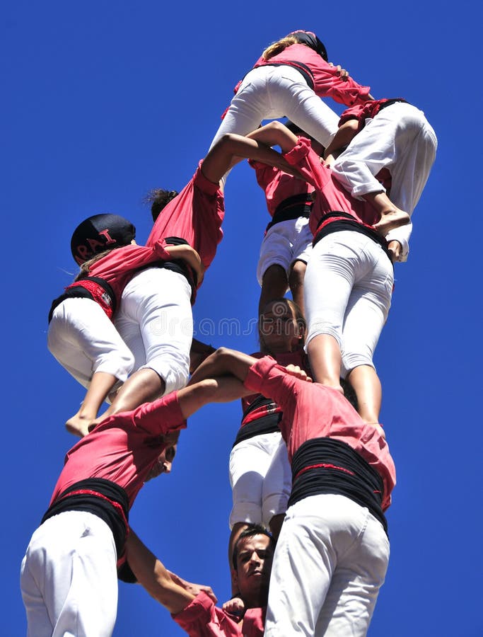 Castells, Human Towers in Tarragona, Spain Editorial Stock Photo ...