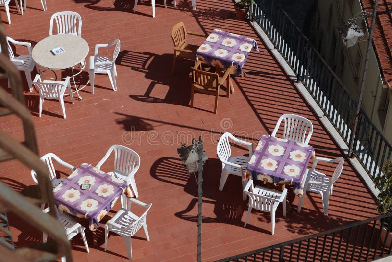 Castelmola - Tavolini Sulla Terrazza Panoramica Editorial Stock Photo ...