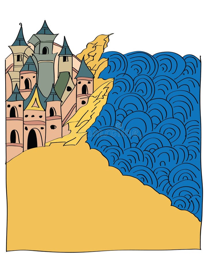 Praia E Onda Azul Do Mar, Vetor Ilustração do Vetor - Ilustração de ...