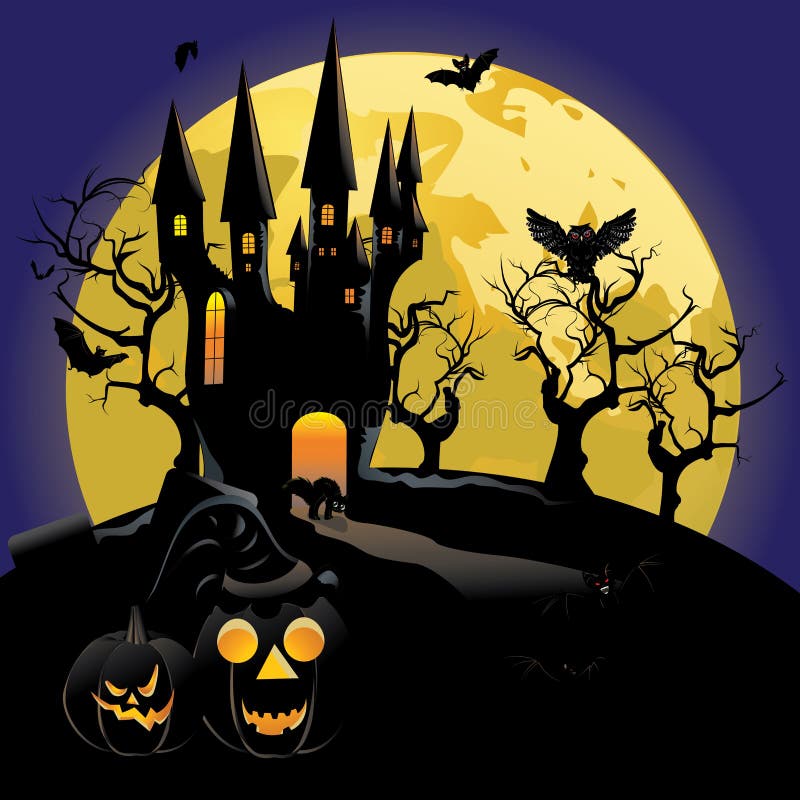 Castelo Assombrado De Halloween Ilustrações, Vetores E Clipart De Stock ...