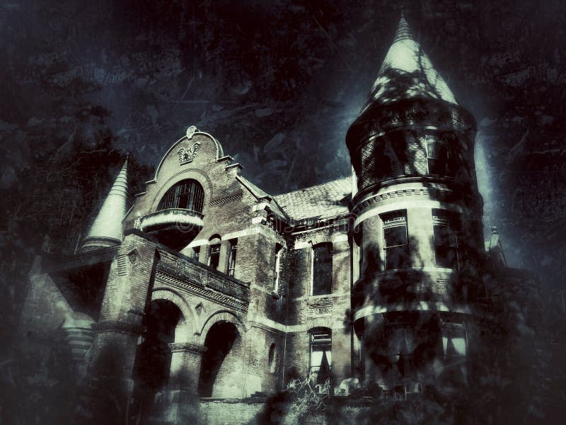 Castelo assustador imagem de stock. Imagem de noite - 142880843