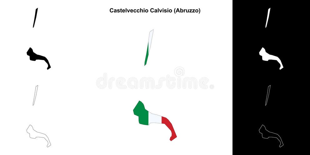 Castelvecchio Calvisio Outline Map Stock Illustration - Illustration of ...