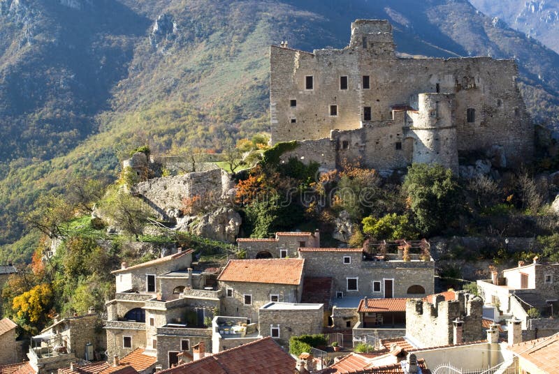 Middle Ages Italian Village Stock Photo - Image of country, marsica: 510996