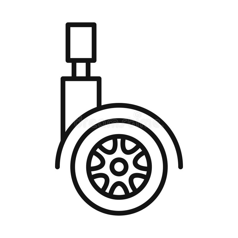 Caster Wheel Icon Symbol on White Background Stock Vector ...