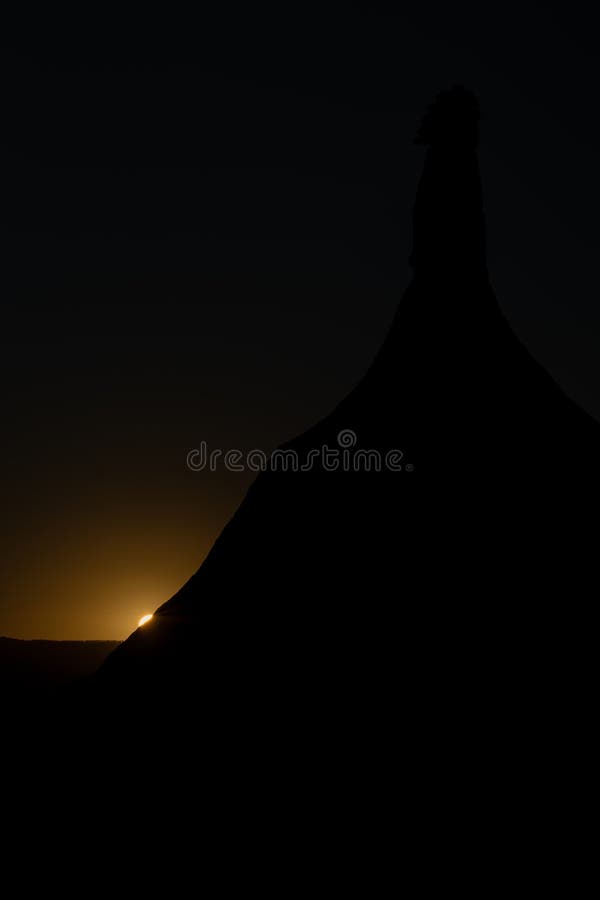 Castil De Tierra Backlit with Yellow Sun and Back Light Stock Image ...
