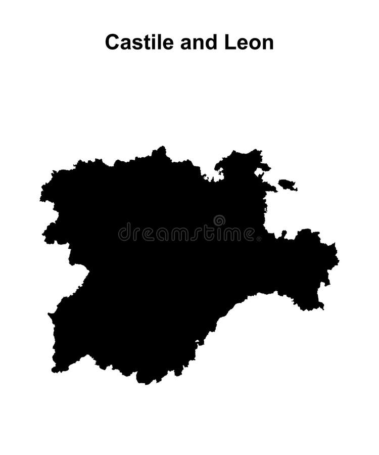 Castile and Leon Outline Map Stock Vector - Illustration of autonomies ...