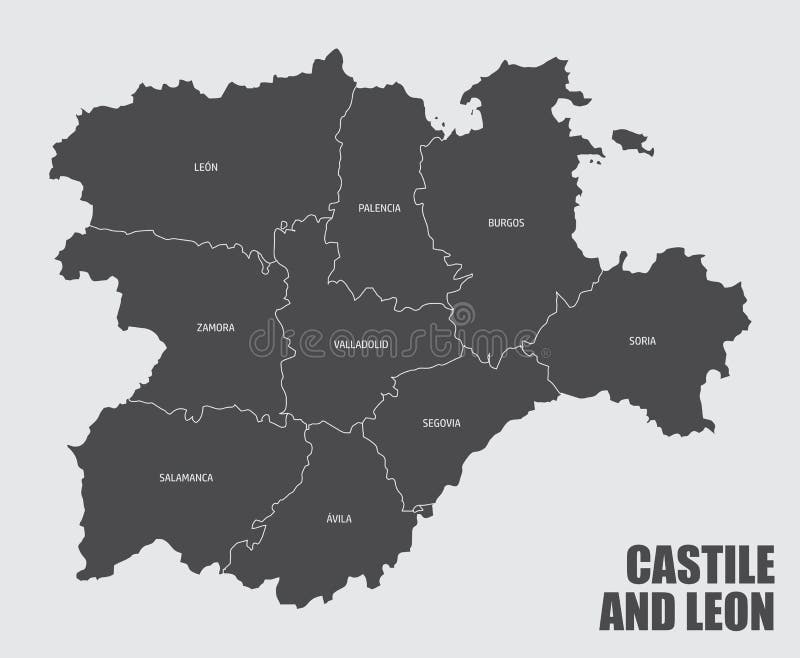 Castile and Leon Provinces Map Stock Illustration - Illustration of ...