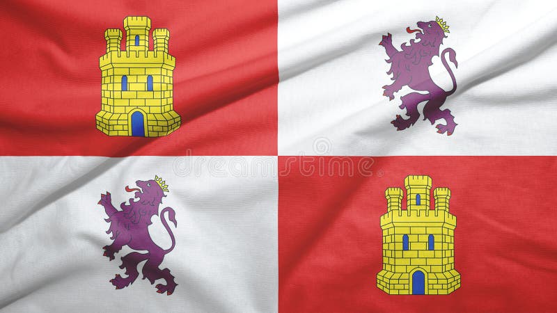 Castile and Leon of Spain Flag Stock Image - Image of leon, photograph ...