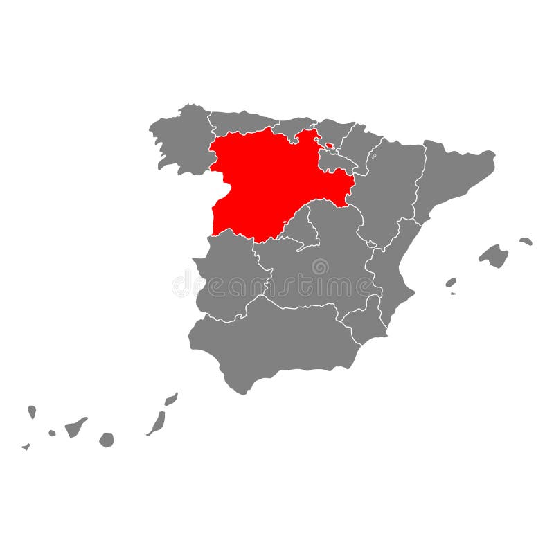 Castile and Leon of Spain Map Symbol Shape, Travel Web Flat Vector ...