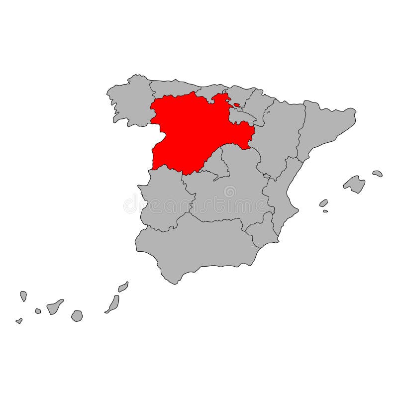 Castile and Leon of Spain Map Symbol Shape, Travel Web Flat Vector ...