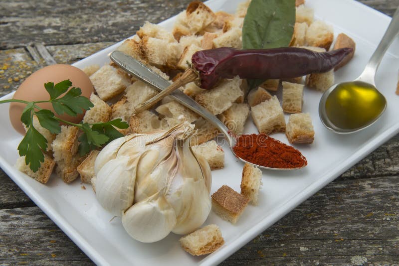 Castilian soup ingredients stock photo. Image of broth - 39992738