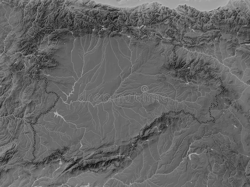 Castilla Y Leon, Spain. Grayscale. No Legend Stock Illustration ...