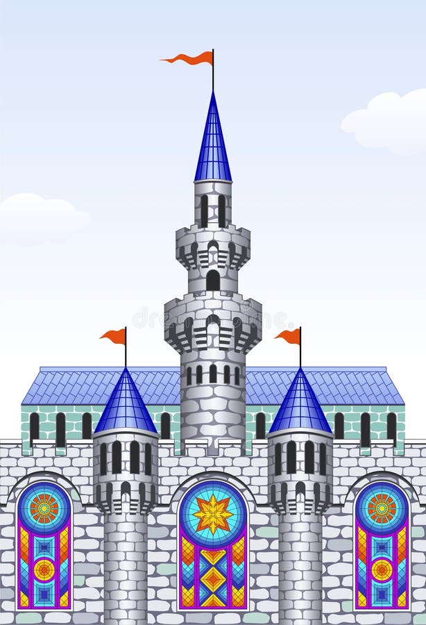 Castillo de cristal azul stock de ilustración. Ilustración de historia ...