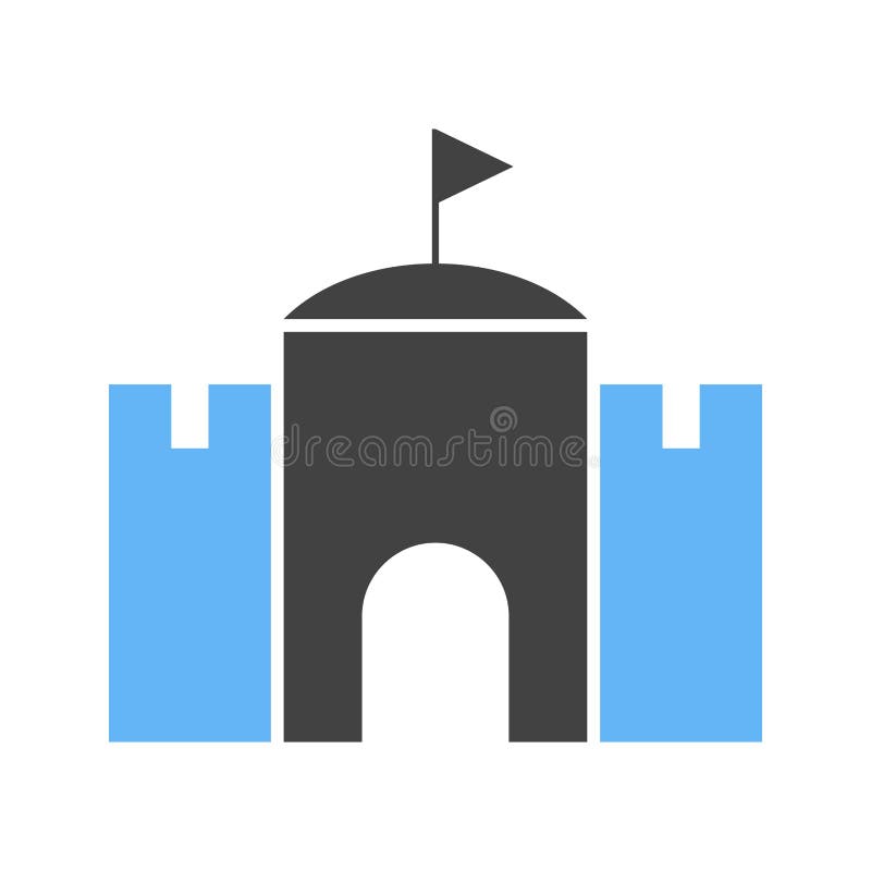 Castillo con la bandera ilustración del vector. Ilustración de arte ...