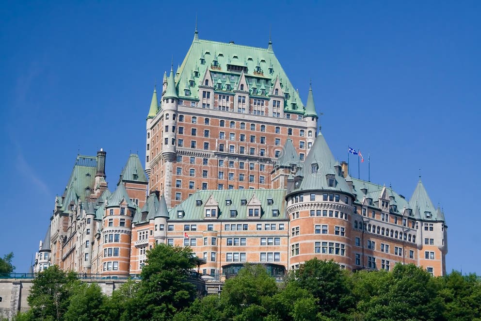 Castillo francés Frontenac imagen de archivo. Imagen de quebec - 1633215