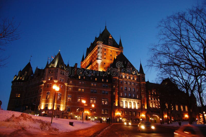 Majestad De Chateau De Frontenac, Quebec City Foto de archivo - Imagen ...