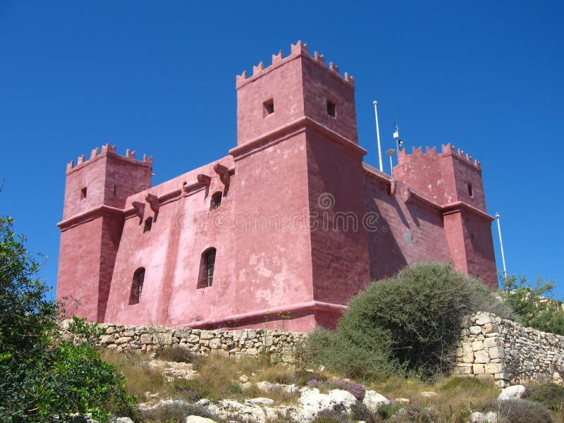 Castillo rosa foto de archivo. Imagen de meridional, europa - 14648426
